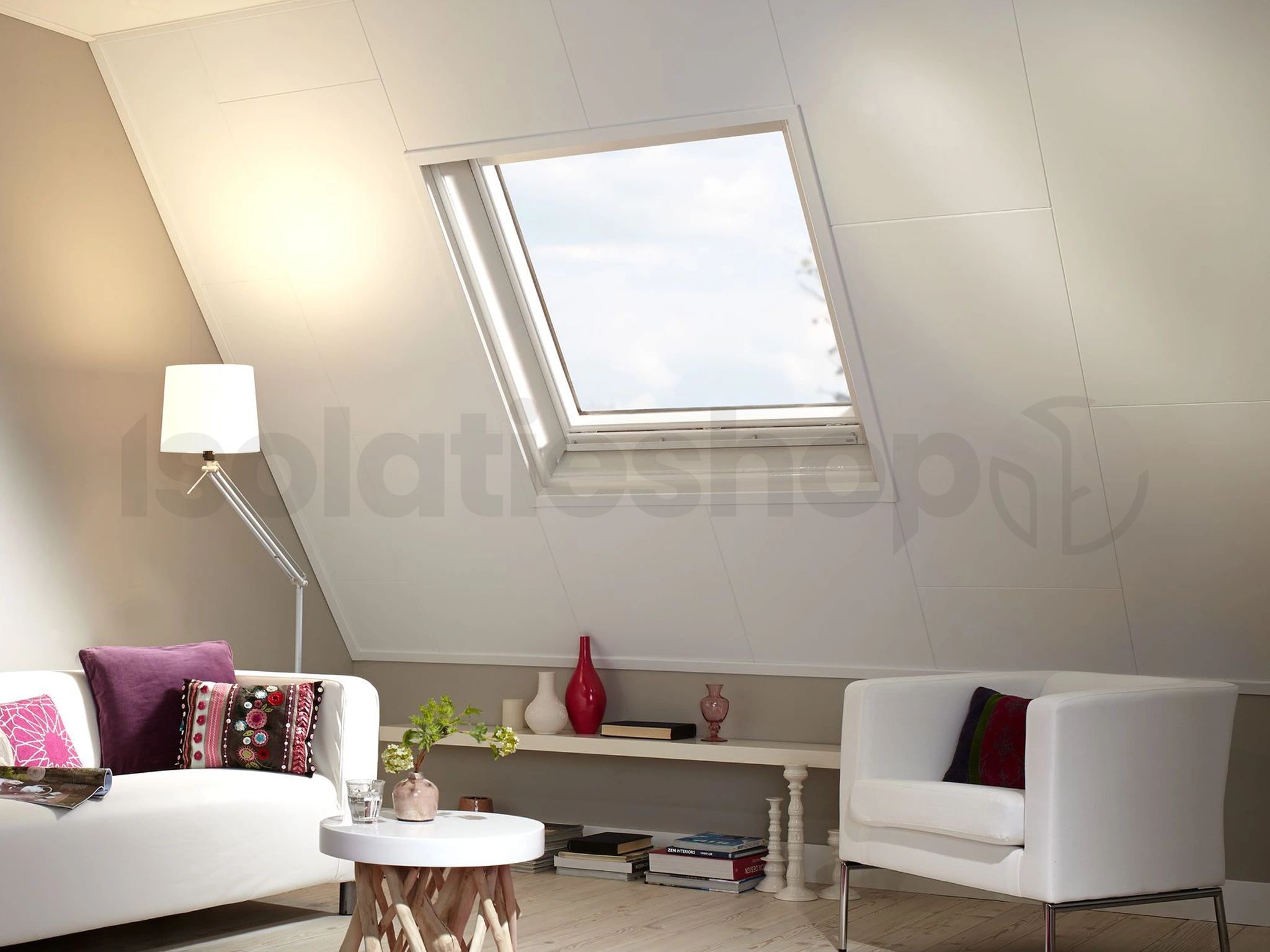Moulure de plafond Agnes One-Step Stuc Blanc 2600mm | Matériau d'isolation